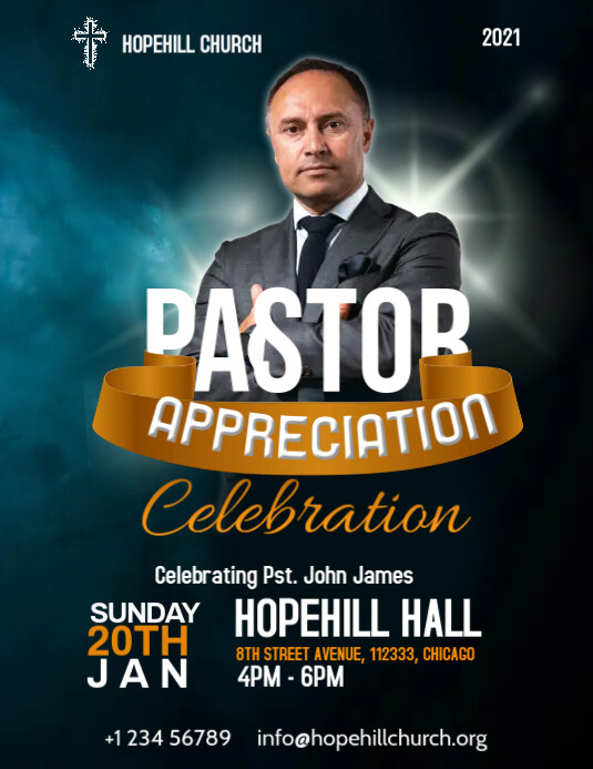 pastor appreciation celebration poster Template | PosterMyWall