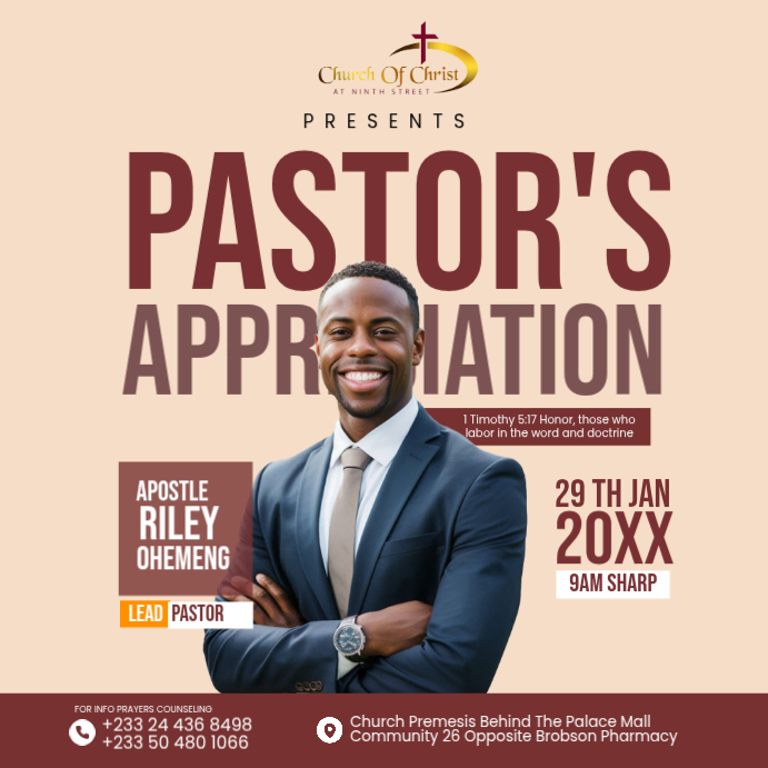 Copy of Pastor Appreciation Church | PosterMyWall