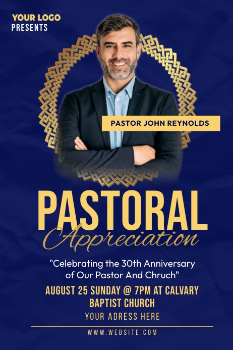 Pastor Appreciation Template | PosterMyWall