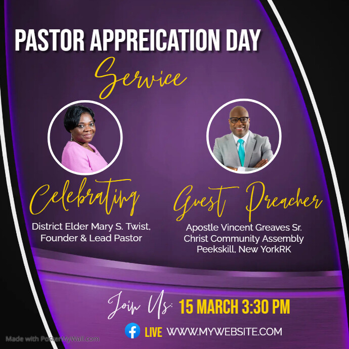 Pastor Appreciation Flyer Template | PosterMyWall