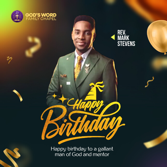 pastor birthday church flyer Template | PosterMyWall