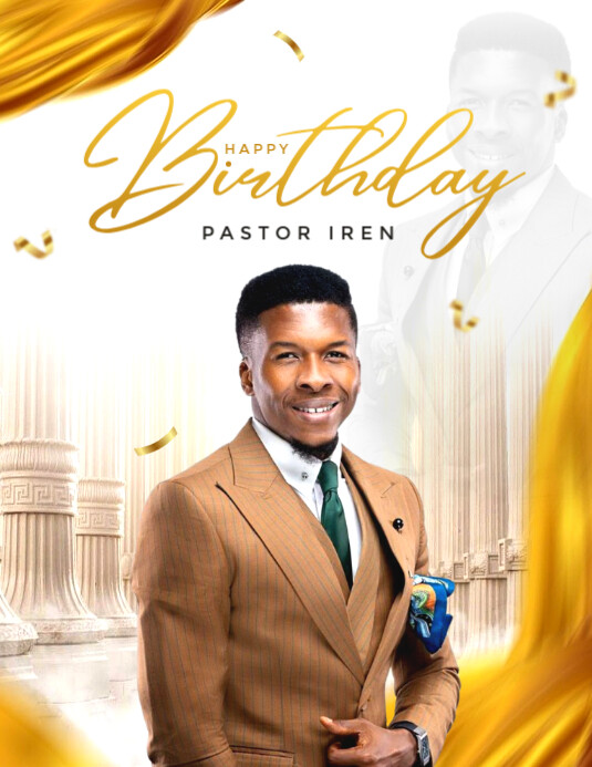 pastor birthday church flyer Template | PosterMyWall
