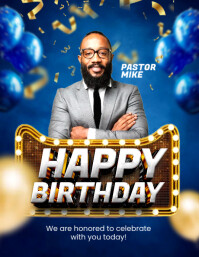 pastor birthday church flyer Template | PosterMyWall
