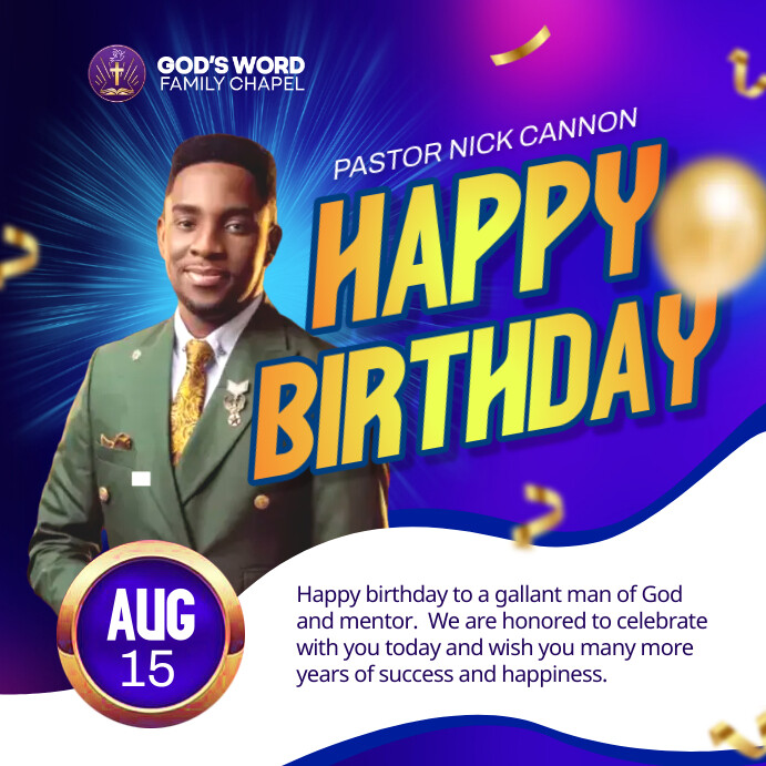 pastor birthday church flyer Template | PosterMyWall