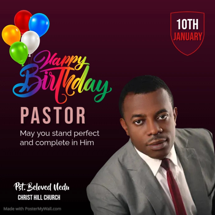 Pastor birthday Template | PosterMyWall