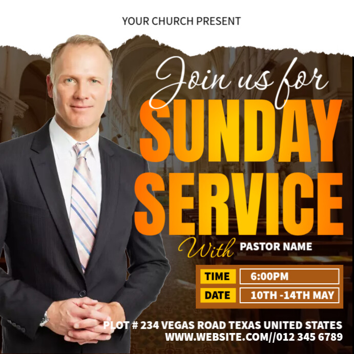 Pastor Church Service Template | PosterMyWall