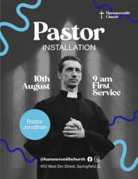 Pastor Installation Flyer Minimal Template | PosterMyWall