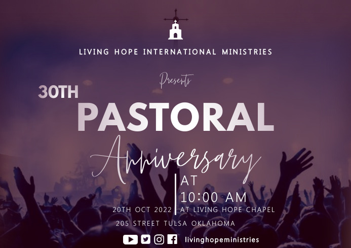 Pastoral Anniversary Template | PosterMyWall