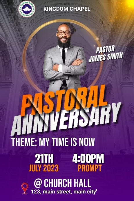Pastoral anniversary Template | PosterMyWall