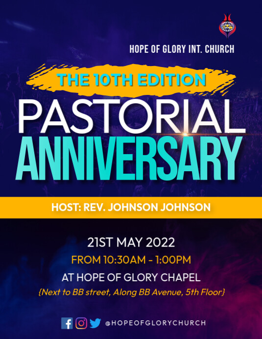 Copy of Pastoral anniversary | PosterMyWall