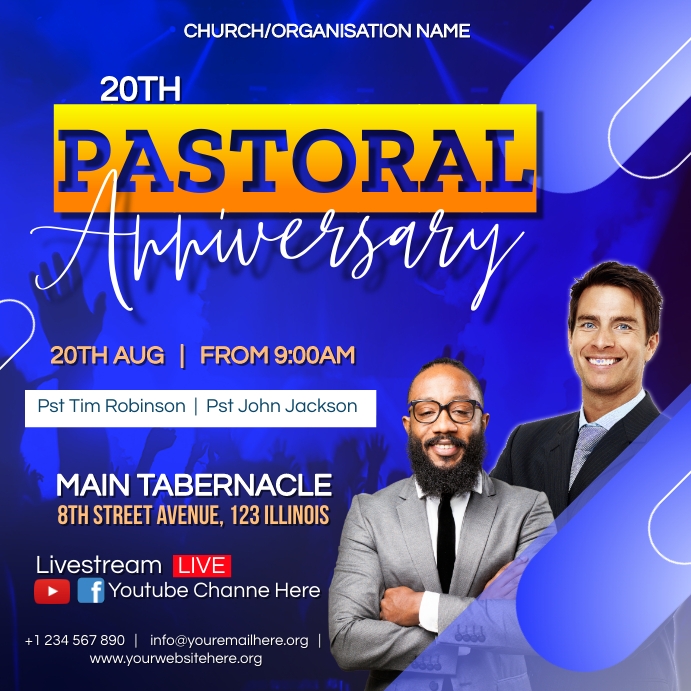 pastoral anniversary Template | PosterMyWall