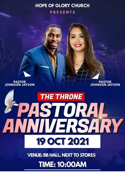 Pastoral anniversary Template | PosterMyWall