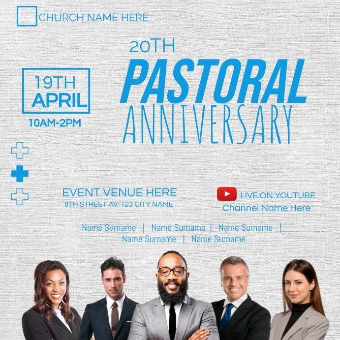 pastoral anniversary Template | PosterMyWall