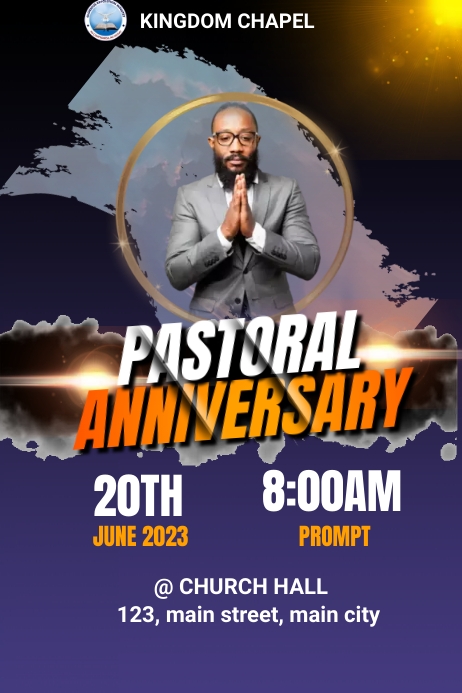 Pastoral anniversary Template | PosterMyWall