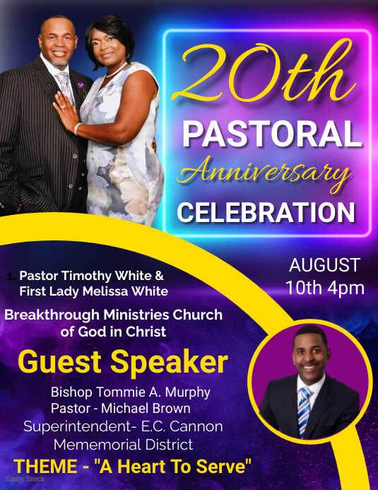 Plantilla de Pastoral Anniversary flyers | PosterMyWall