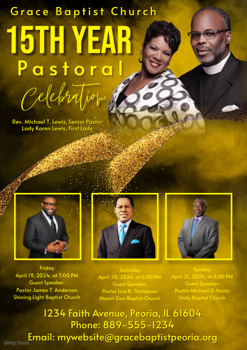 Pastoral Anniversary flyers Template | PosterMyWall