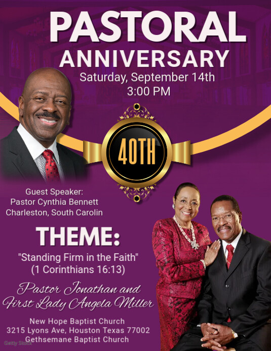 Pastoral Anniversary flyers Template | PosterMyWall