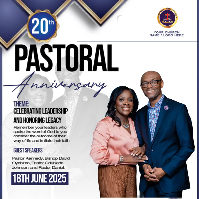 pastoral anniversary poster template | PosterMyWall