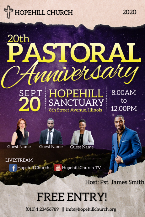 Pastoral Anniversary Poster template | PosterMyWall