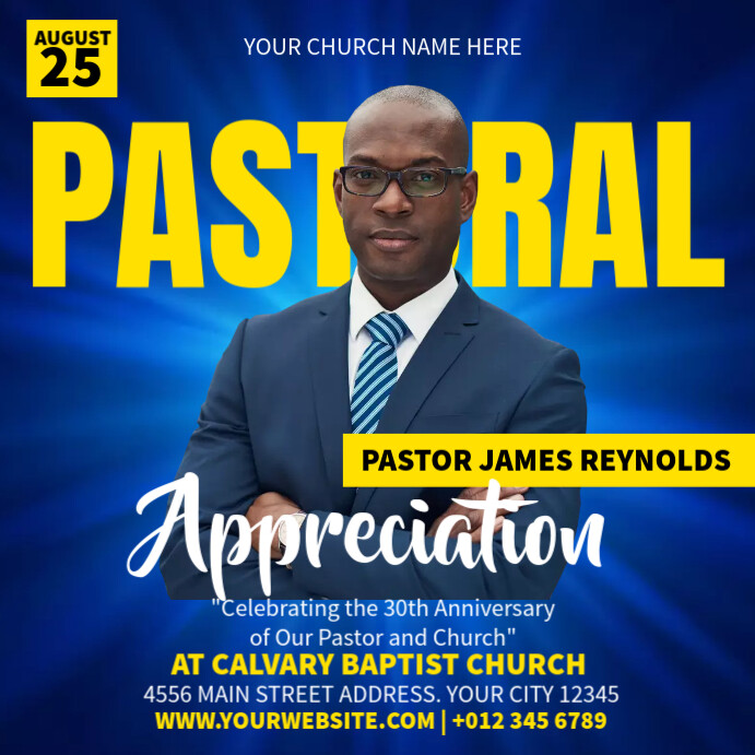 Pastoral Appreciation Template | PosterMyWall