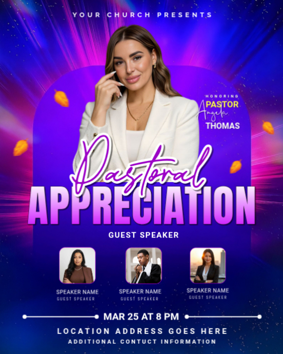 Pastoral Appreciation Flyer Template | PosterMyWall