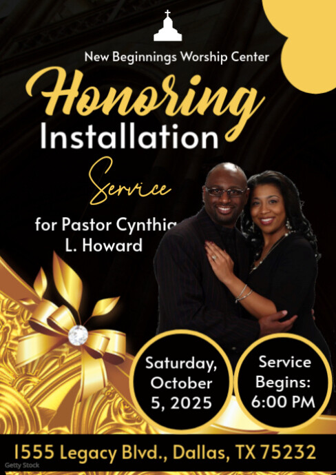 Pastoral Installation Ceremony Flyer Template | PosterMyWall