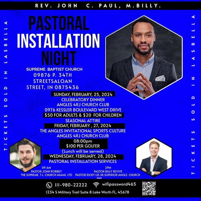 Pastoral Installation Night Flyer , cogic Template | PosterMyWall