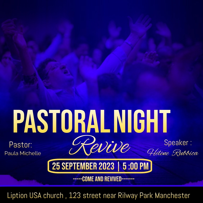 pastoral night revivd flyer Sunday Worship Template | PosterMyWall