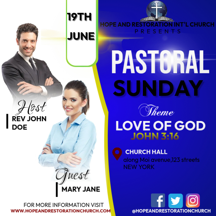 pastoral sunday Template | PosterMyWall