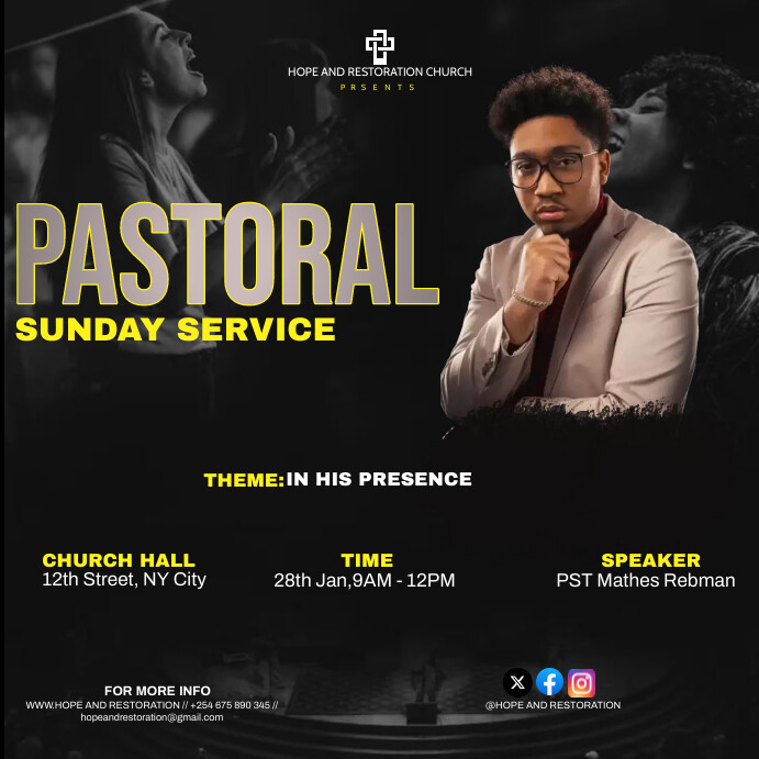 Plantilla de pastoral sunday sservice | PosterMyWall