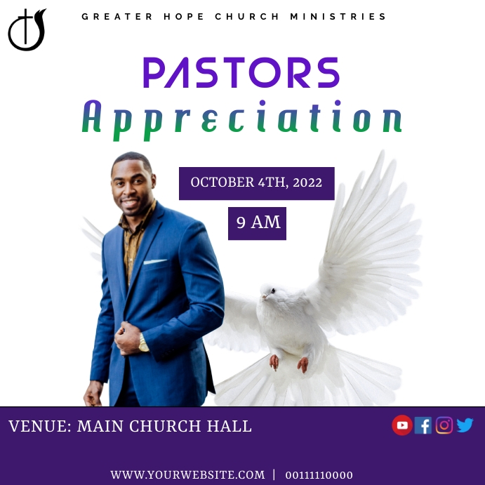 Pastors Appreciation Template | PosterMyWall