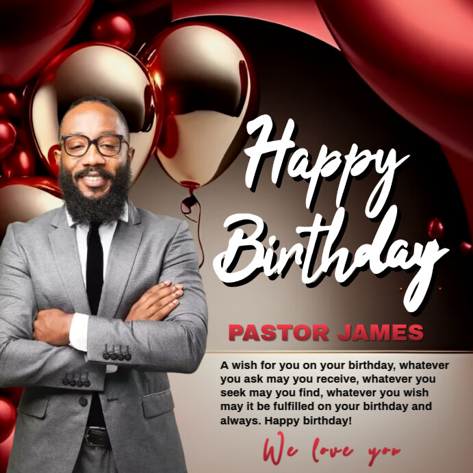 Pastors Birthday Anniversary Template | PosterMyWall