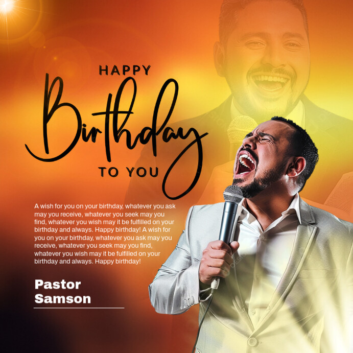 Copy of Pastors Birthday Post | PosterMyWall