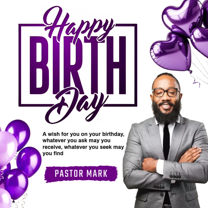 Pastors Birthday Wish Template | PosterMyWall