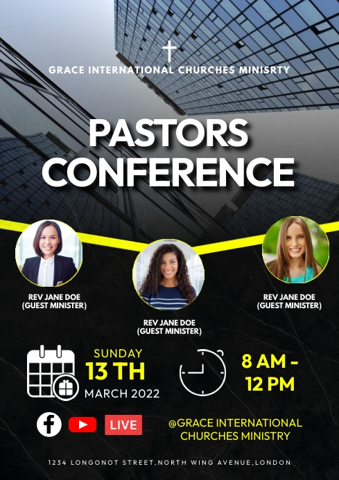 PASTORS CONFERENCE FLYER Template | PosterMyWall