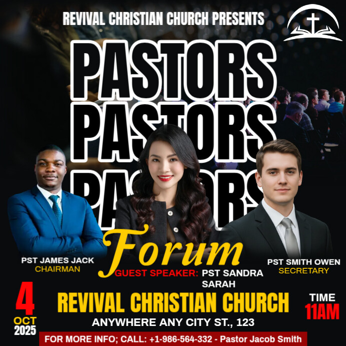 Pastors Forum Meeting Ad Template | PosterMyWall