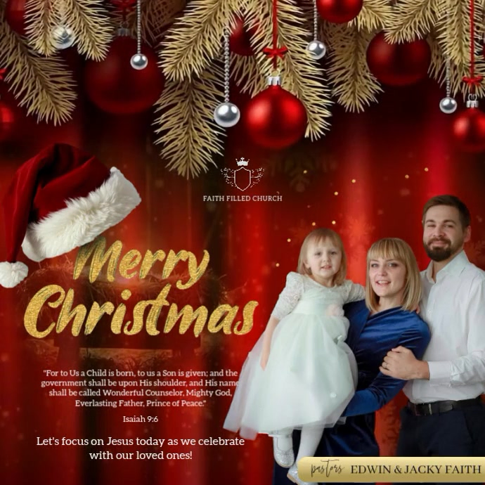 pastors merry christmas card template | PosterMyWall