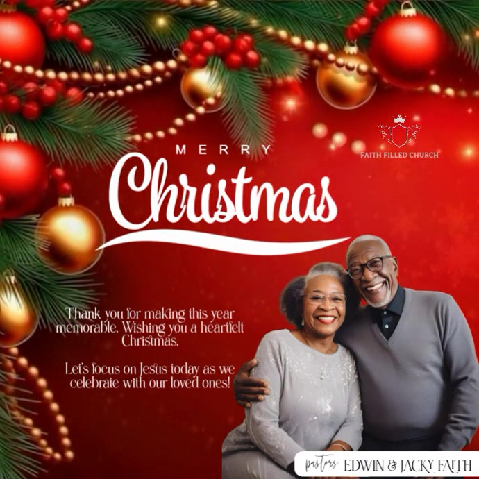 pastors merry christmas card template | PosterMyWall