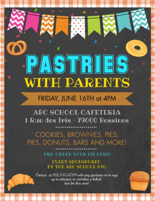 Pastries With Parents Flyer Template | PosterMyWall