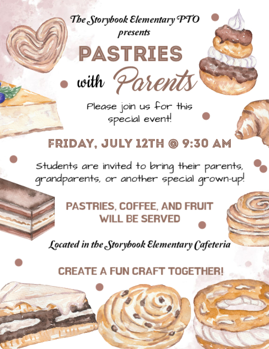 Pastries with Parents Flyer Template | PosterMyWall