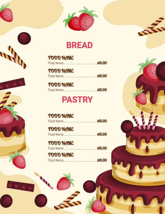 Pastry Bread Template | PosterMyWall