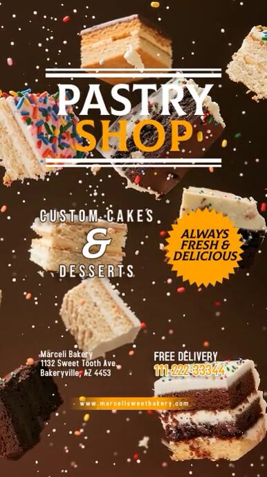 Pastry Shop Sweet Bakery Ad Social Media Template | PosterMyWall