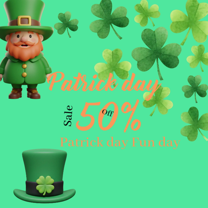 Plantilla de Patrick Day Sale Instagram Post psd High Quality print ...