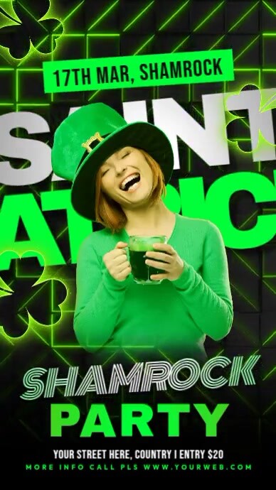 Patricks Shamrock Party Template | PosterMyWall