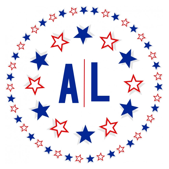 Patriotic Red White Blue Stars Initial Logo Template | PosterMyWall