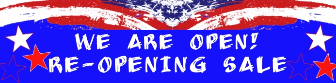 Patriotic Reopening Sale 2'x8' Banner Template | PosterMyWall