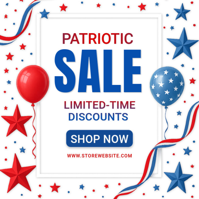 Copy of Patriotic Sale Flyer Template - Stars and Stripes Red White ...