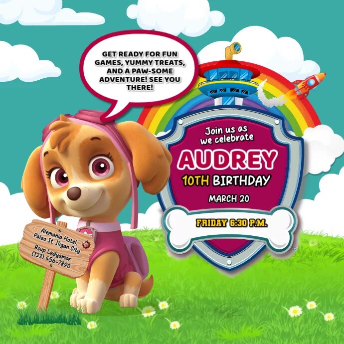 Paw Patrol Birthday Instagram Post Template | PosterMyWall