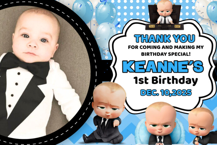 Boss Baby Birthday Ref Magnet Layout Template | PosterMyWall