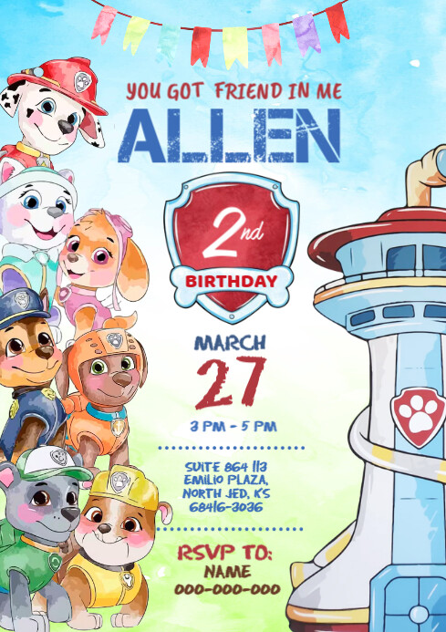 Paw Patrol Template | PosterMyWall